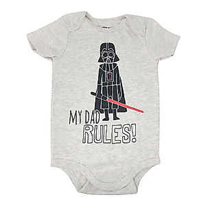 STAR WARS Darth Vader Newborn Baby Boys Cuddly Short Sleeve Bodysuit White 0-3 Months