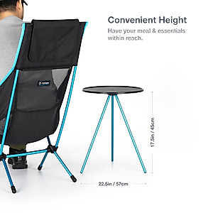 Helinox Packable Side Table for Camping, Backpacking, Picnics, and The Beach, Medium - 14 Inch, Black