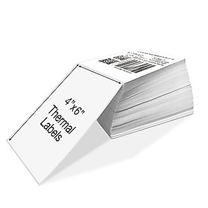 InpourPack 4" x 6" Fanfold Labels Direct Thermal Labels, Shipping Package Labels with Perforated line for Thermal Printers (1000 Labels/Stack, 1 Stack)