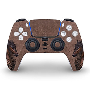 Head Case Designs Officially Licensed Simone Gatterwe Mechanical Gear Steampunk Horse Vinyl Faceplate Gaming Skin Decal Compatible with Sony Playstation 5 PS5 Disc Console & DualSense Controller