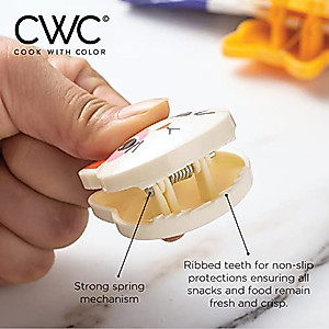 COOK WITH COLOR Cute Bag Clips - 10 Pc. Set of Funny Chip Clips and Snack Clips - Kitchen and Food Bag Clips for Airtight Seal for Food Storage (Cat)