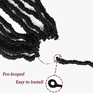 7Packs New Faux Locs 24 Inch Crochet Hair Soft Locs Curly Wavy Pre-Looped Faux Locs Goddess Synthetic Fiber Hair Extensions (24Inch,1B)