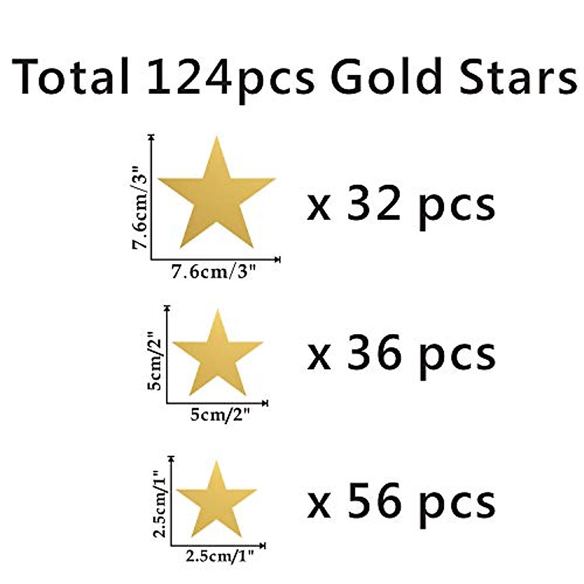 TOARTi Stars Wall Decals (124 Decals) Wall Stickers Removable Home Decoration Easy to Peel Stick Painted Walls Metallic Vinyl Polka Wall Decor Sticker for Baby Kids Nursery Bedroom (Gold Stars)