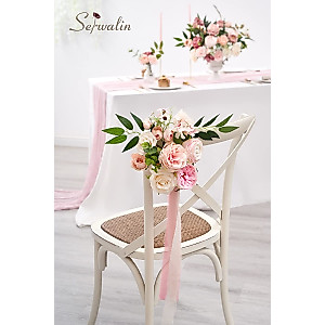 Serwalin Artificial Flowers Pink Wedding Flowers Silk Flowers with Stems Fake Cake Flowers for Wedding Bouquets Centerpieces Spring Decor Baby Shower Decoration