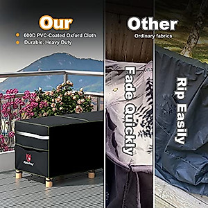 Rosefray Outdoor Sectional Cover, Waterproof 600D Heavy Duty L-Shaped Patio Couch Cover- Right Facing 105''*85''