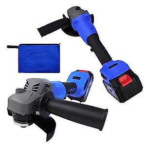 Cordless Angle Grinder 4.5 Inch, 10000 RPM, with 3000mAh Battery, Grinding Wheel, Cutting Wheels, Side Handle, Goggles, Storage bag, Lightweight Compact Electric Grinder for Cutting Grinding