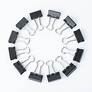 Metal Small Binder Clips Small for Paperwork,50 Pack 3/4 Inch Paper Clamps Clips Office Supplies,Mini Black Office Clips