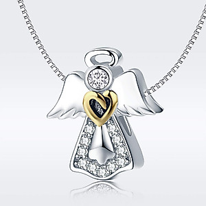 MallDou Jewelry Angel Wing Charm 18K Gold Plated Bead Charms for Charms Bracelet Necklace Christmas Gifts