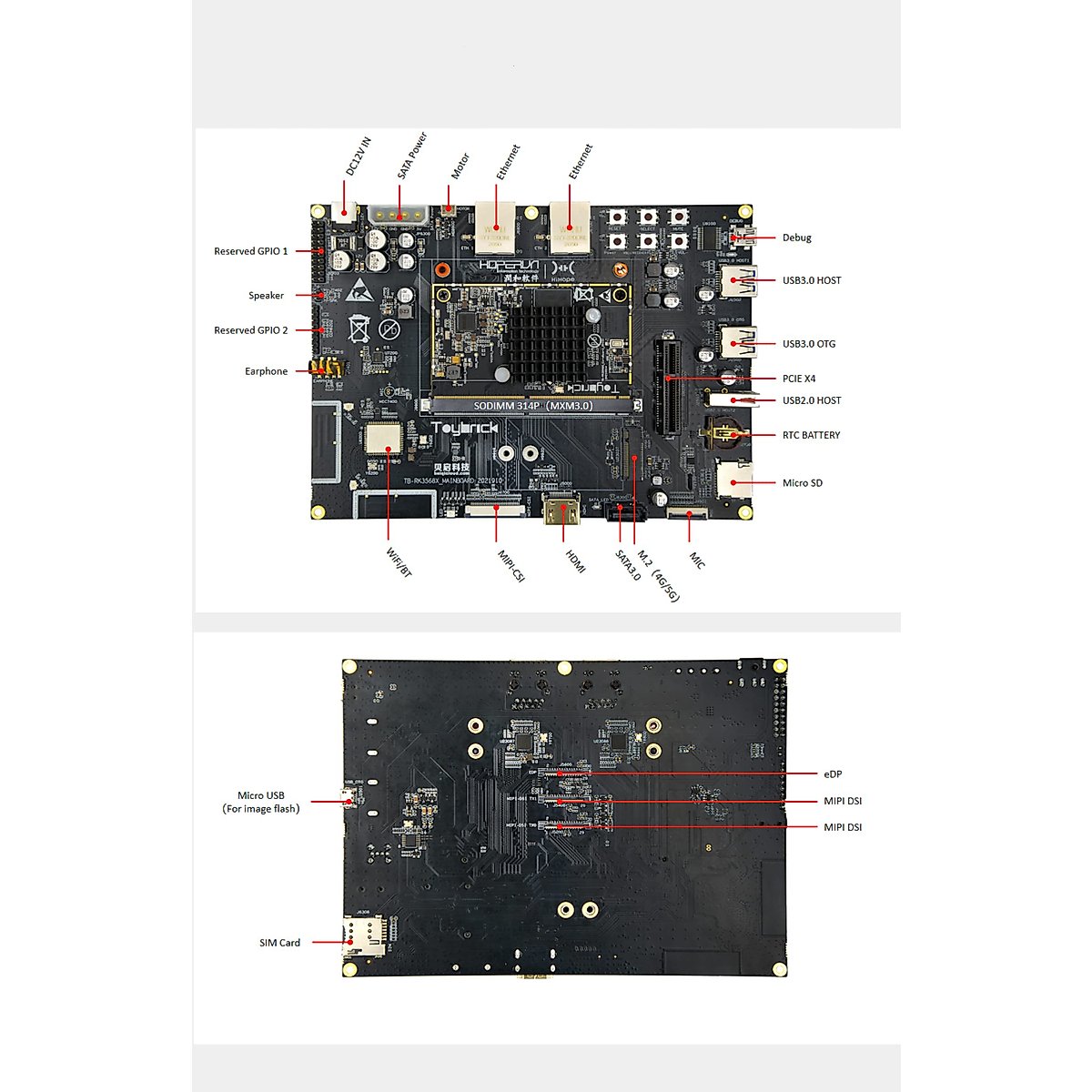 youyeetoo HH-SCDAYU200 OpenHarmony 3.1 Main line, RK3568 Rich Device Development Kit,4K HDMI2.0 DSI MIPI-CSI2 eDP GMAC SATA3.0 Connector for IOT NVR AI