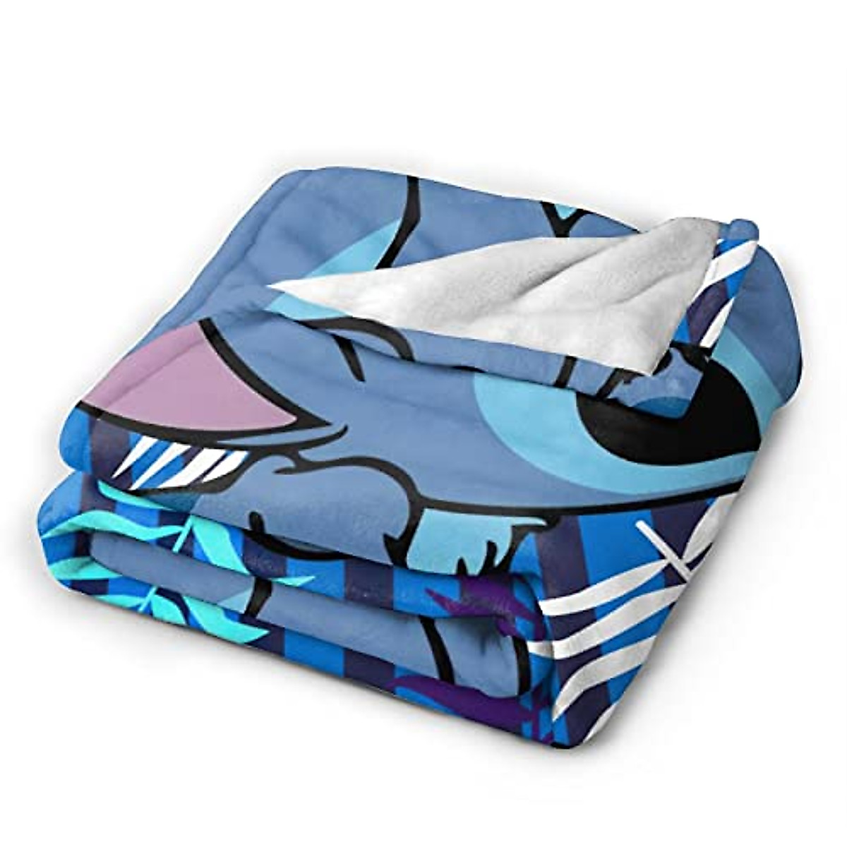 Genefy Stitch Flannel Blanket Soft Throw Luxury Warm Blanket Fits for Couch Sofa Bedroom Living Room 50''X40''