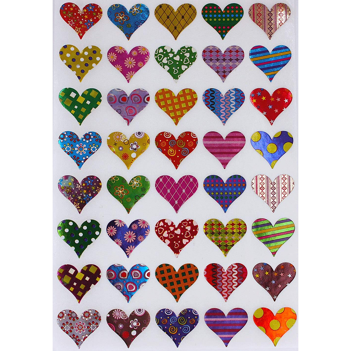 Royal Green Foil Heart Stickers in Gold Heart Shape Labels for Art and Crafts Permanent Adhesive - 400 Pack