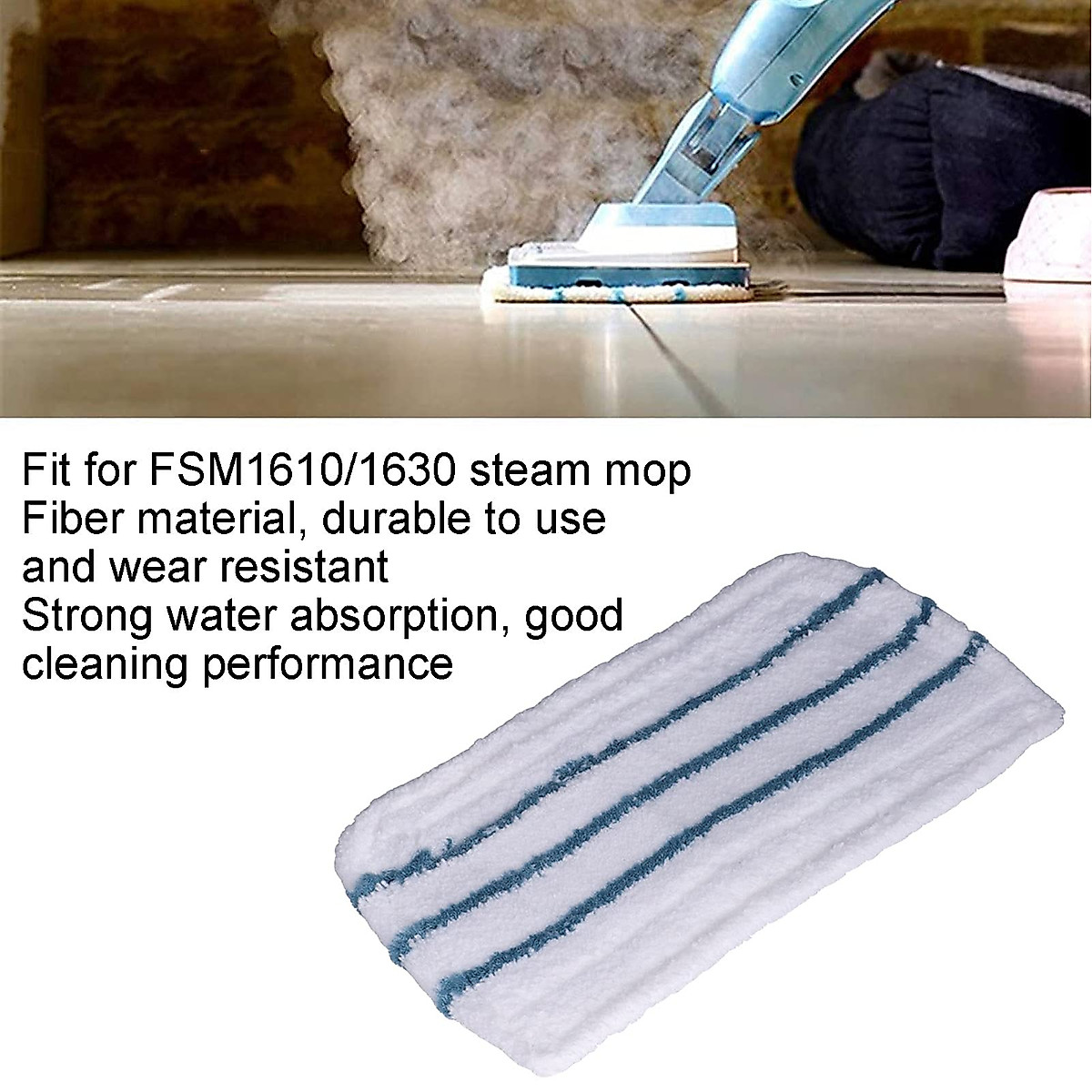 Pssopp 5PCS Floor Mop Refill Replacement Pads Professional Cloth Replacement Washable Microfiber Mop Refill for FSM1610/1630