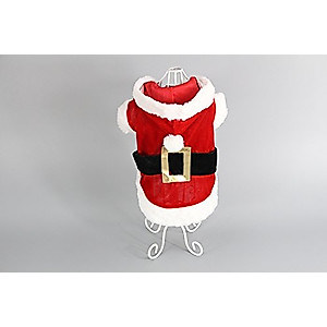 Dog Cat Christmas Outfit with Hat Santa Claus Puppy Cloth Costume Xmas Winter Hoodie for Medium or Small Dogs