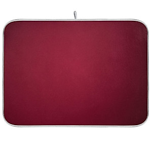 xigua Burgundy Red Solid Color Dish Drying Mat for Kitchen Counter, Absorbent Microfiber Dishes Drainer Mats, Tableware Protector Dish Drying Pad 18x24in