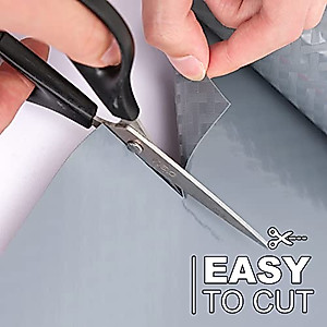 Moretoes Shelf Liners for Kitchen Cabinets, Waterproof and Oil-Proof Non Adhesive Liner, 12 Inch x 10 Feet EVA Plastic Durable Washable Drawer Liner for Pantry Cupboard Gray