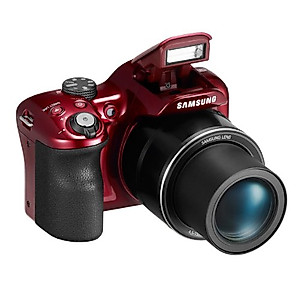 Samsung WB1100F 16.2MP CCD Smart WiFi & NFC Digital Camera with 35x Optical Zoom, 3.0" LCD and 720p HD Video (Red)