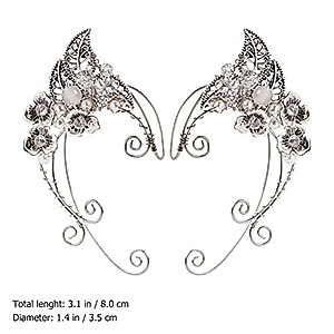 Holibanna Elf Ear Cuffs for Women Elf Fairy Earrings Cuff Wrap Clip on Filigree Earrings for Halloween Costume Cosplay Wedding Party Jewelry (D)