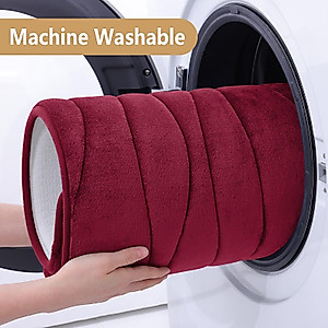 Buganda Memory Foam Bathroom Rug Mat 24x16, Extra Soft and Absorbent Bath Mats, Non-Slip and Machine Washable Bath Rugs for Bathroom Floor,Tub and Shower, Burgundy