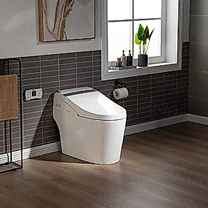 WOODBRIDGE B0960S Auto Flush, Auto Open & Auto Close, 1.28 GPF Single Flush Toilet with Intelligent Smart Bidet Seat and Wireless Remote Control, Chair Height