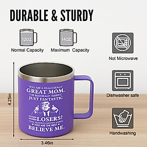 NOWWISH Christmas Gifts for Mom, Women, Wife - Gifts for Mom from Daughter, Son - Birthday Gifts for Mom, Mother - Mom Birthday Gifts - Mom Christmas Gifts - 14 Oz Mug, Purple