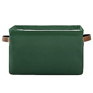 xigua Storage Basket Hunter Green Storage Bin with Handle, Large Storage Cube Collapsible for Shelves Closet Bedroom Living Room 2PCS