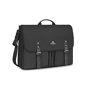 17 Inch Messenger Bags for Men, Large Laptop Briefcase Lightweight Unisex Crossbody Shoulder Bag College Satchel, Water Resistant Daily Computer Sleeve Case for Travel Office Gifts, Black