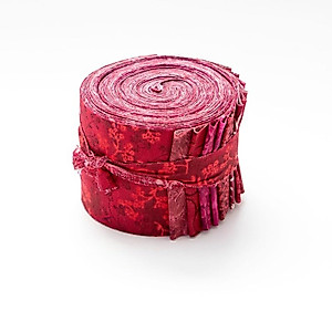 18 Pcs Fabric Strips Cute, Beautiful 100% Cotton Fabric Quilting Strips, Width 44 inch Length 2.5 inch, Gift It's All Red Jelly Roll pre-Cut, DIY Blanket