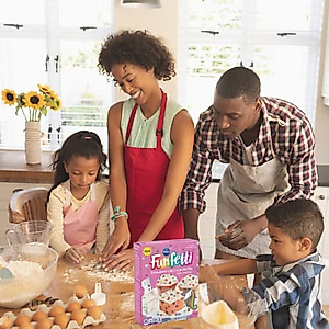 Unicorn Cupcake mix with frosting and cupcake baking pan accompanied by 50 baking cups and an RCM branded recipe card.