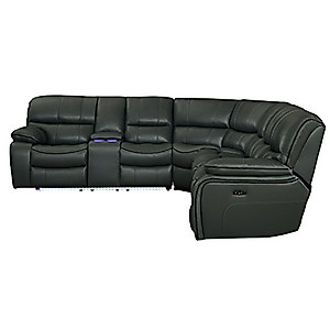 Homelegance 4 Piece Pecos Power Reclining Sectional with LED, Gray