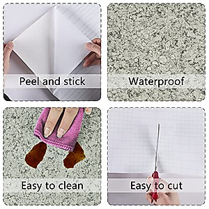 Granite Contact Paper for Countertops Grey Marble Wallpaper Peel and Stick Waterproof Self Adhesive Removable Wallpapers Decorative Vinyl Wall Paper Roll for Kitchen Cabinets Shelf 24'' x 118''