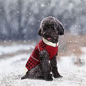 Sheripet Dog Christmas Clothes, Large Dog Christmas Sweater, New Year Holiday Pet Clothes Sweater for Dogs, Red XL