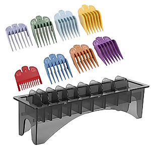Rectangular Plastic Guide Comb Storage Box, 10 Grid Clipper Guard Holder Clippers Box Case Master with Rectangle Combs Guides Universal Base Tools Container Barbershop
