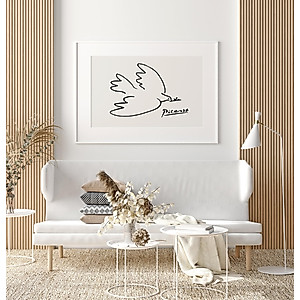Wall Art Print Picasso Print, Picasso Dove Print, Pablo Picasso Dove of Peace Line Art Print, Picasso Poster, Vintage Poster, Museum Exhibition Poster PP27 11x17 Inches