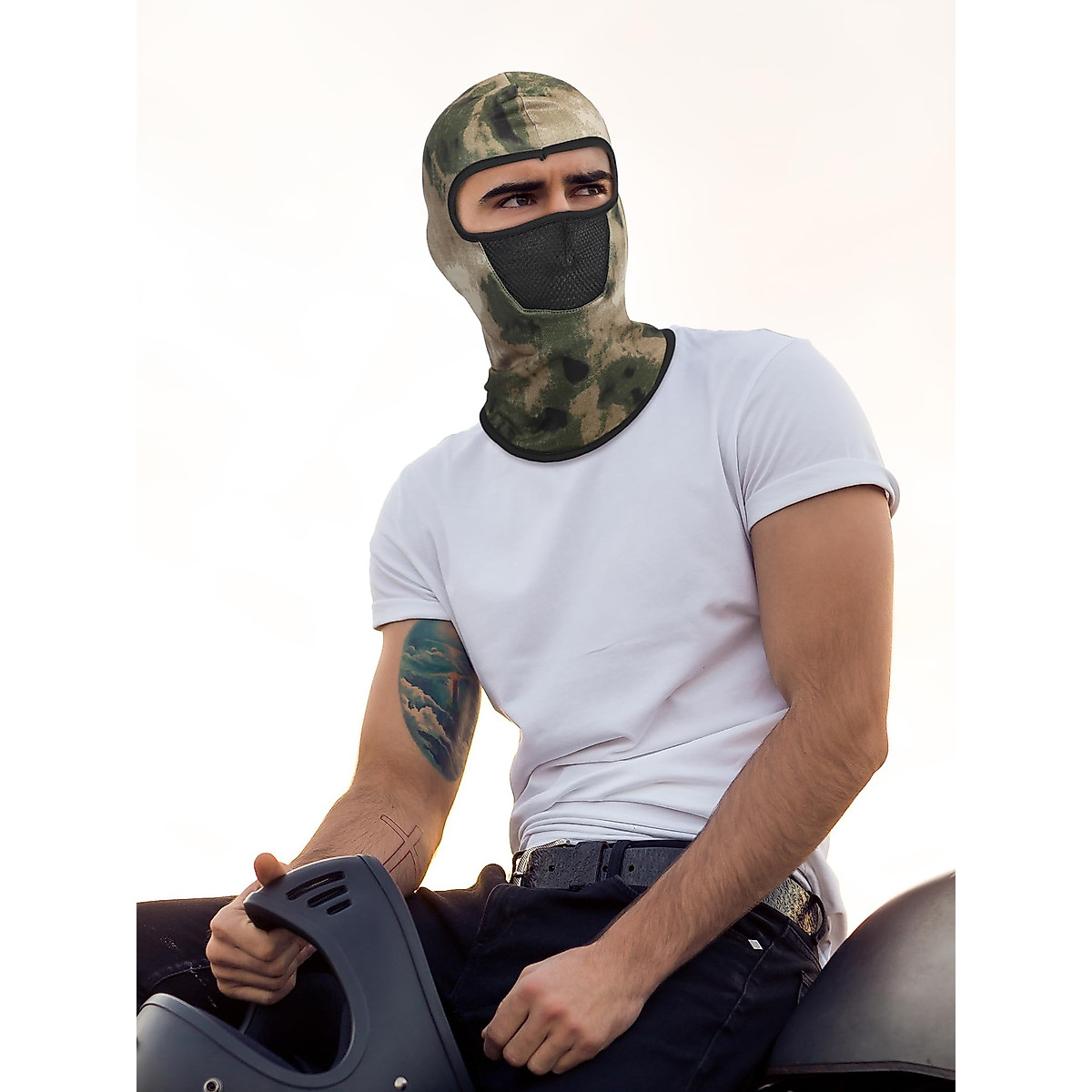 SATINIOR 9 Pieces Balaclava Ski Mask Cover Breathable Sun Dust Protection Full Face Cover for Winter Outdoor Activities(Medium,Novel Camouflage)