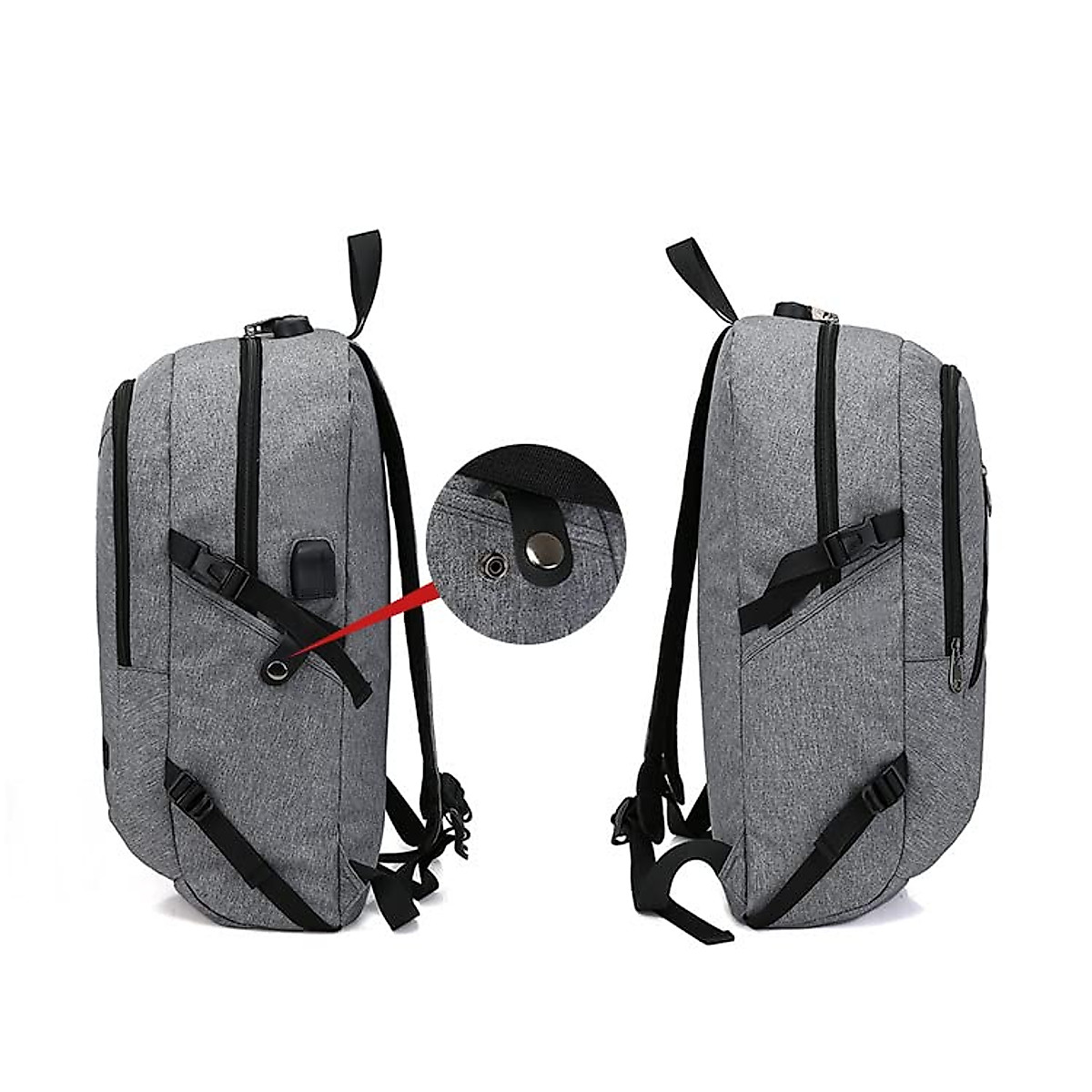 Travel Laptop Backpack Business Anti Theft Slim Durable Laptops Backpack with USB Charging Port, Water Resistant College School Computer Bag Gifts for Men Women Fits 17 Inch Notebook (Grey)