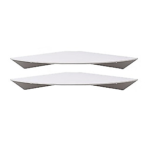 Corner Shelves, Fashion High Strength Wall Mount Floating Corner Shelves Easy Installation 2pcs Large Space for Shower Room (White)