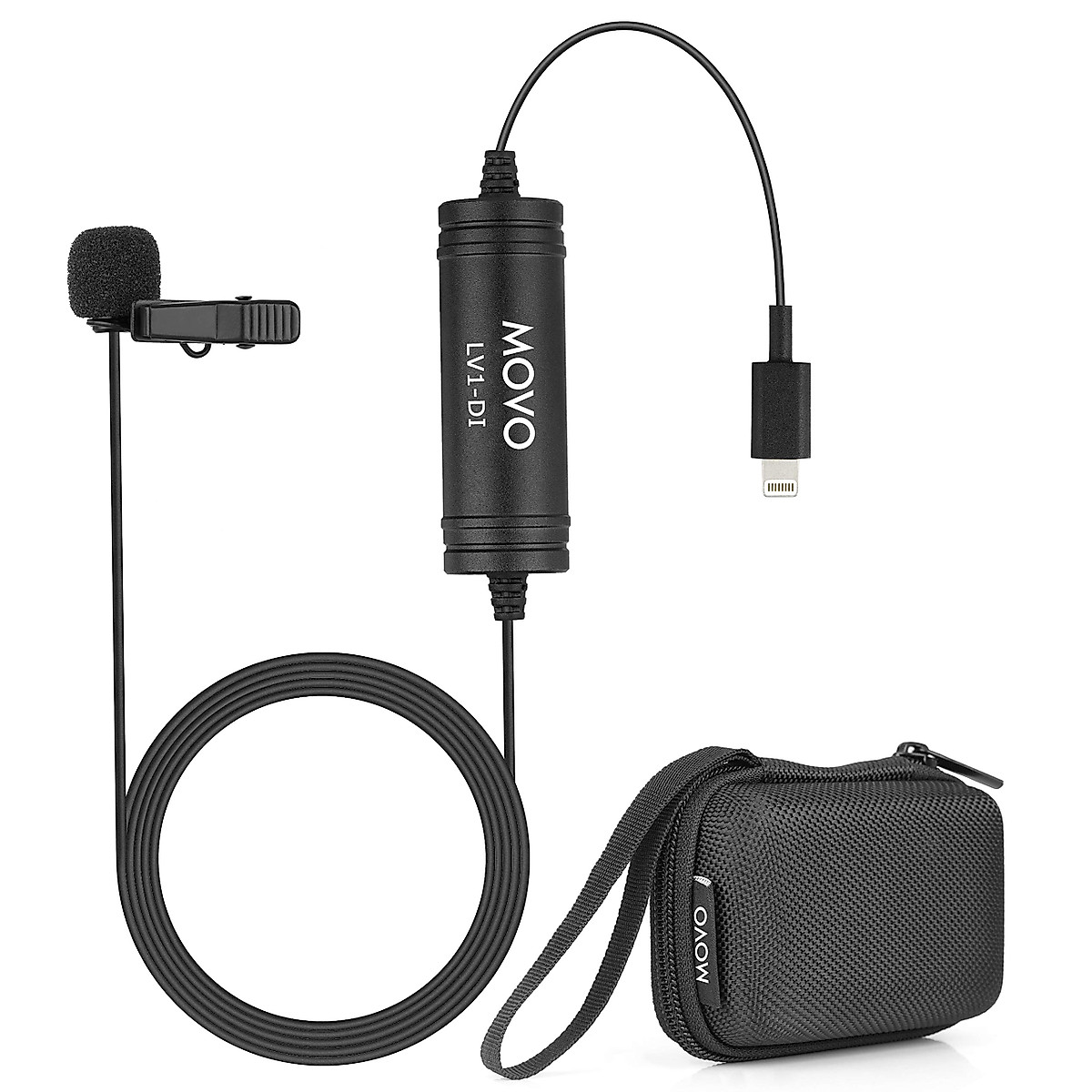 Movo LV1-DI High Fidelity Digital Lavalier Omnidirectional Clip on Microphone for iPhone with MFi Certified Lightning Connector Compatible with iPhone, iPad, iPod, iOS Smartphones and Tablets