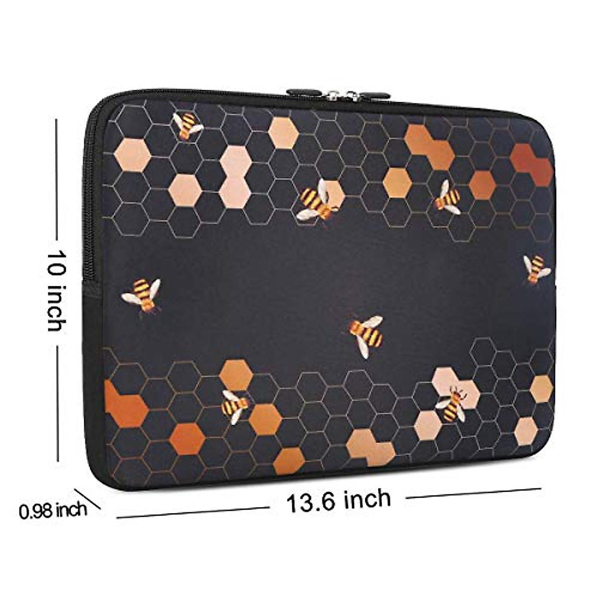 iCasso 13-13.3 inch Laptop Sleeve Bag, Waterproof Shock Resistant Neoprene Notebook Protective Bag Carrying Case Compatible MacBook Pro/MacBook Air - Honeycomb