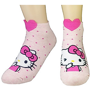 JJMax Women's Hello Kitty Cute Cotton Blend Ankle Socks Set, Lovely Kitty, One Size