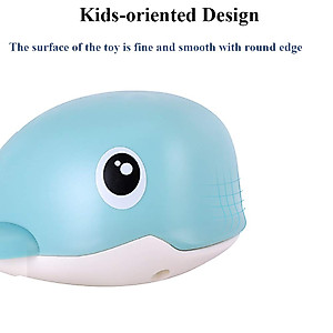 NEXTAKE Wind-up Whale Bath Toy, Swimming Whale Toddlers Bathtub Windup Whale Tub Toy Clockwork Whale Bathtub Toy Whale Water Toy for Boys and Girls (Deep Blue)