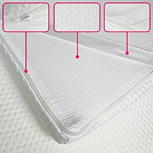 XOLLOZ | Lash Bed Mattress + Lash Bed Cover (White) | Comfortable Mattress Topper with Four Corner Straps & Anti-Slip Bottom | Spa Bed Cover for Lash Extension Bed
