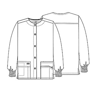 Dickies EDS Signature Scrubs for Women, Snap Front Scrub Jacket in Soft Brushed Poplin 86306, L, Navy