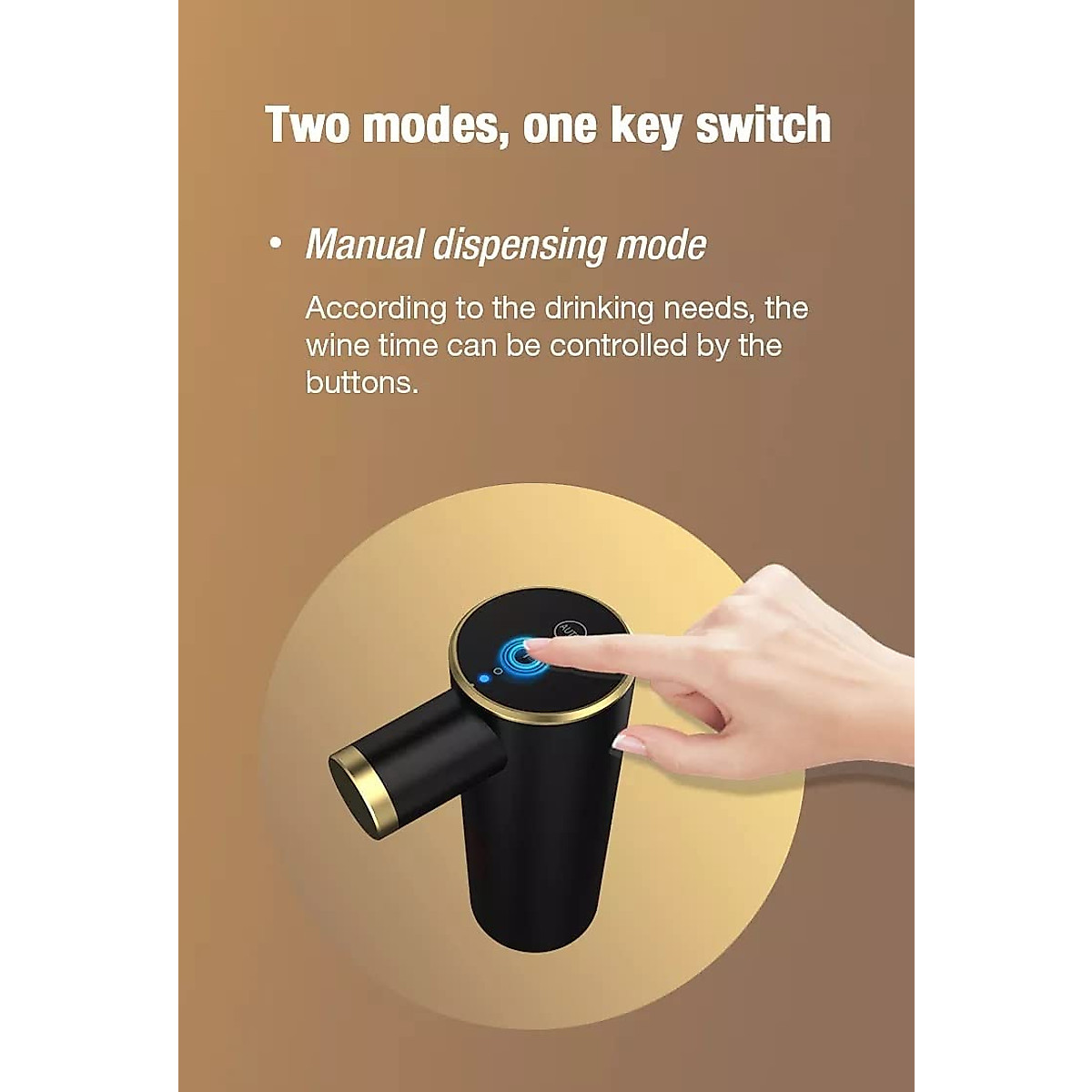 Automatic/Manual Wine Aerator, USB Rechargeable Wine Pump Dispenser Electric Aeration and Decanter Wine Spout Pourer, Red & White Wine Accessories Automatic Aerator – White