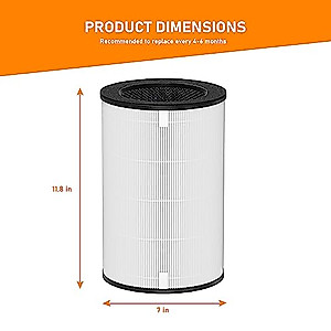 AP-T30 True HEPA Replacement Filter Compatible with HoMedics AP-T30 AP-T30WT AP-PET35 AP-PET35-WT Air Purifier, Part# AP-T30FL AP-PET35FL, 1 Pack