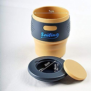 Sailing Collapsible Portable Reusable Silicone 12 fl oz Drinking/Coffee Cup/Mug. 100% food grade silicone. BPA Free (Rose Red)