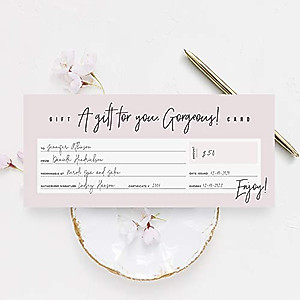Bliss Collections Blank Gift Certificate, Hello Gorgeous, Card and Paper Vouchers for Small Businesses, Hair Salons, Beauty Bars, Restaurants, 4"x9" Heavyweight Cards (25 Certificates)