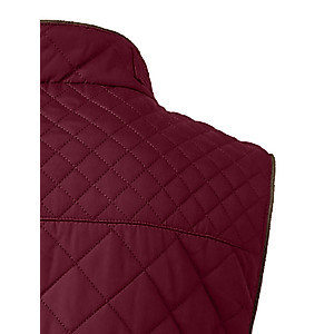 NE PEOPLE Women’s Quilted Vest – Lightweight Sleeveless Full Zip Up Casual Stand Collar Padding Gilet Jacket with Pockets NEWV40 Burgundy S