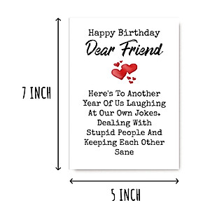 EruditeGifts Dear Friend - Happy Birthday Card For Best Friend - Coworker Birthday Card - Funny Birthday Gift - Best Friend Birthday Card
