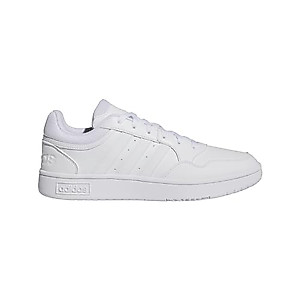 adidas Originals Men's Hoops 3.0 Low Sneaker, White/White/Core Black, 10