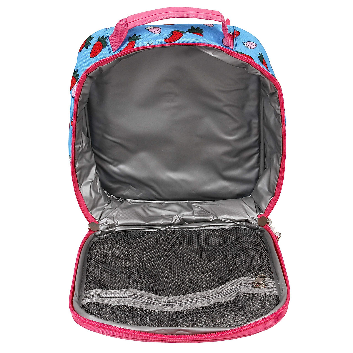 J World New York Kids' Duo Rolling Backpack with Lunch Box Set, Strawberry, One Size